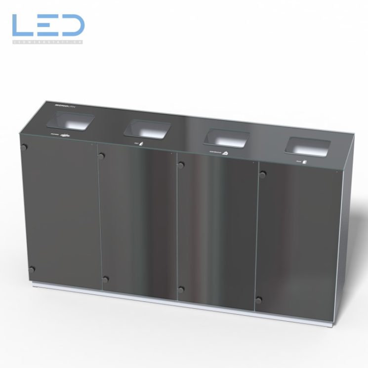 Multilith 2.0, Wertstoffbehälter, Recyclingstation 60l Abfall, 110l PET