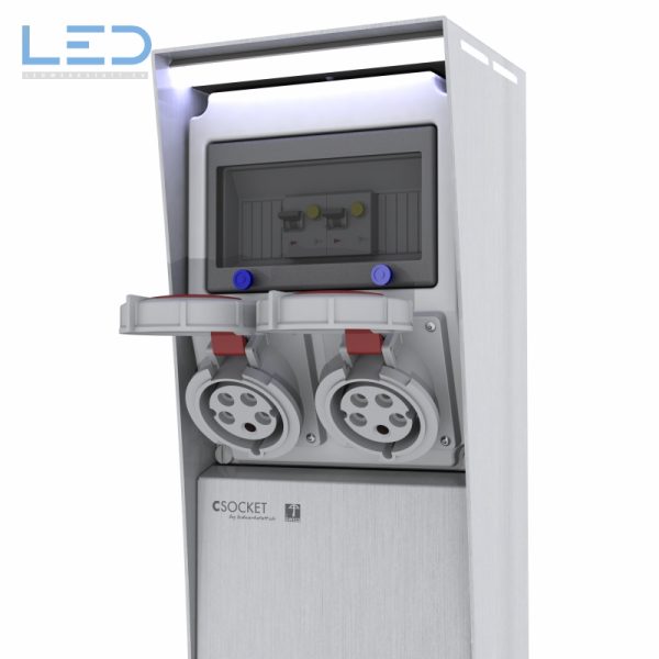 Energiesäule Csocket für den Aussenraum