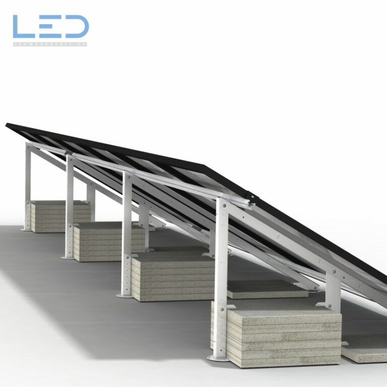Flachdach PV-Anlage Set 20° / 30° aus Edelstahl für K2 System