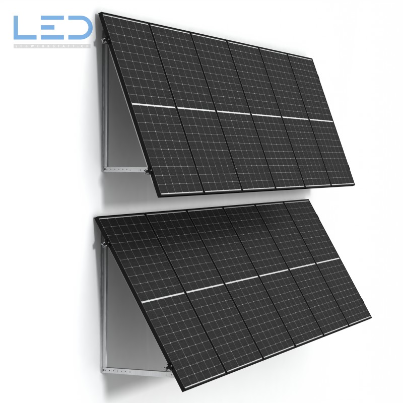 PV-Komplettanlagen mit Aufbauständern für Dächer oder Wand